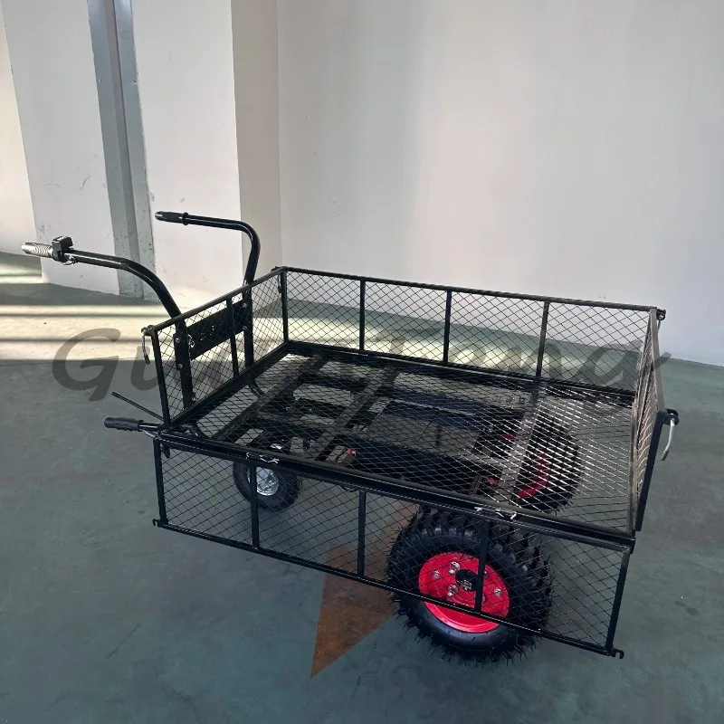 Utility Dump Mesh Cart Wheelbarrow Power Wagon Heavy Duty For Farm ...