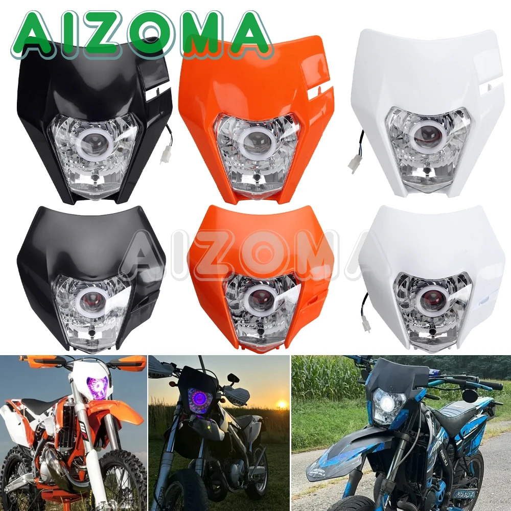 Motorcross LED Headlight Headlamp High Beam/Low Beam/Daylight Running ...