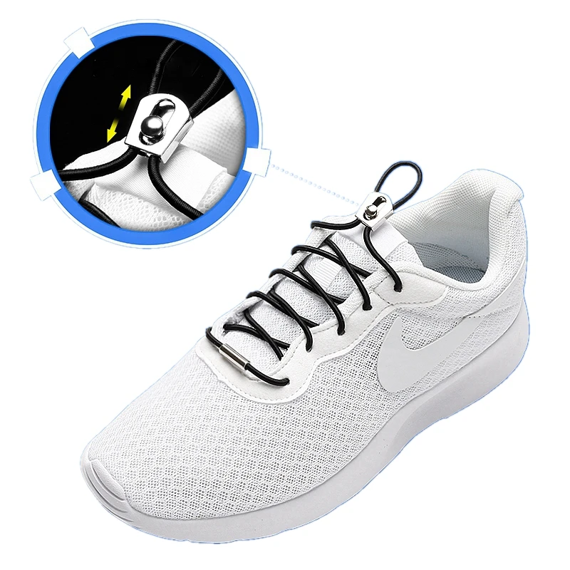 Reflective-No-Tie-Shoelaces-Elastic-Round-Shoelace-High-Quality-Metal ...
