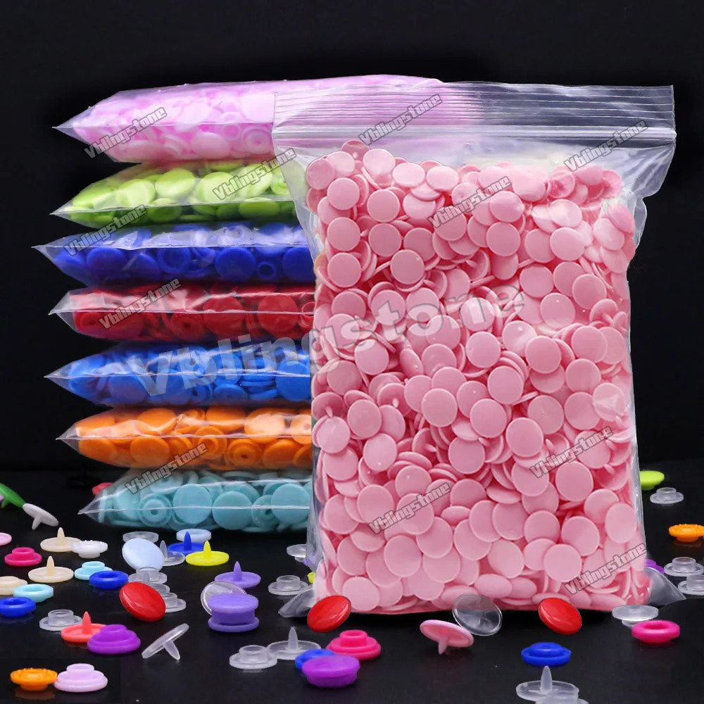 100sets T5 Snap Buttons Round Plastic Buttons For Clothes DIY Garment ...