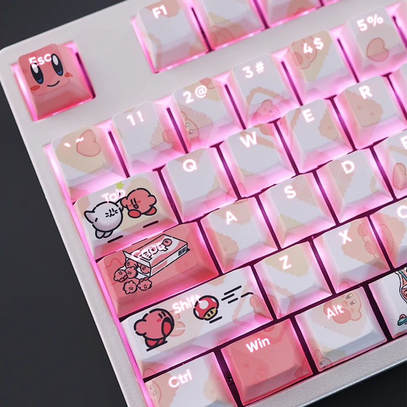 108PCS Cartoon Star Kirby Keycap PBT Creative Anime Kirby Girls ...