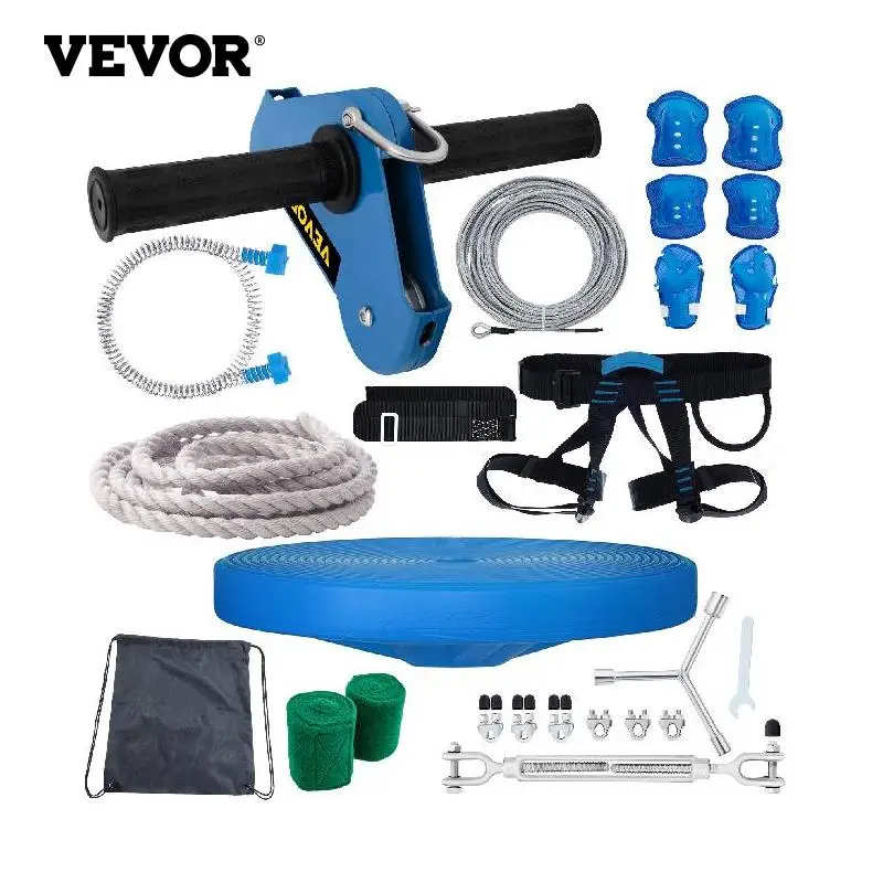 VEVOR Tirolina de Jardín 24,4m Tirolinas para Niños y Adultos con Freno ...