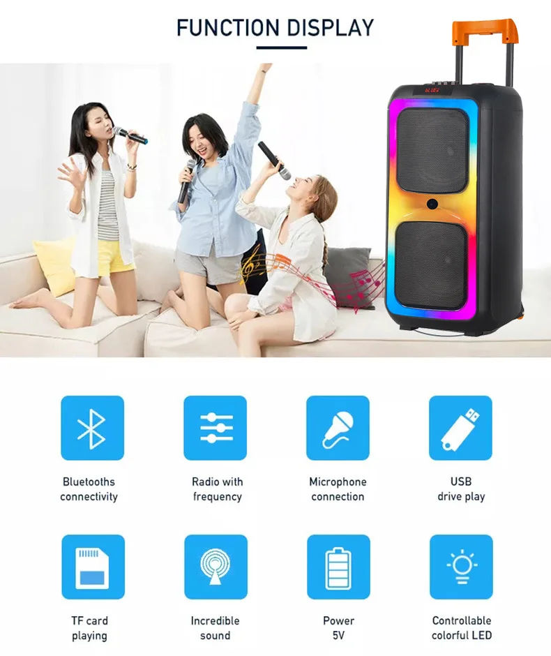 NDR-1097 Professional Wireless Trolley Speakers Bluetooth - OTC.LK