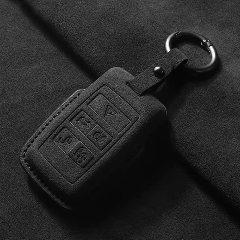 Suede Faux Leather Car Key Case Cover Protective For Land Rover Evoque ...