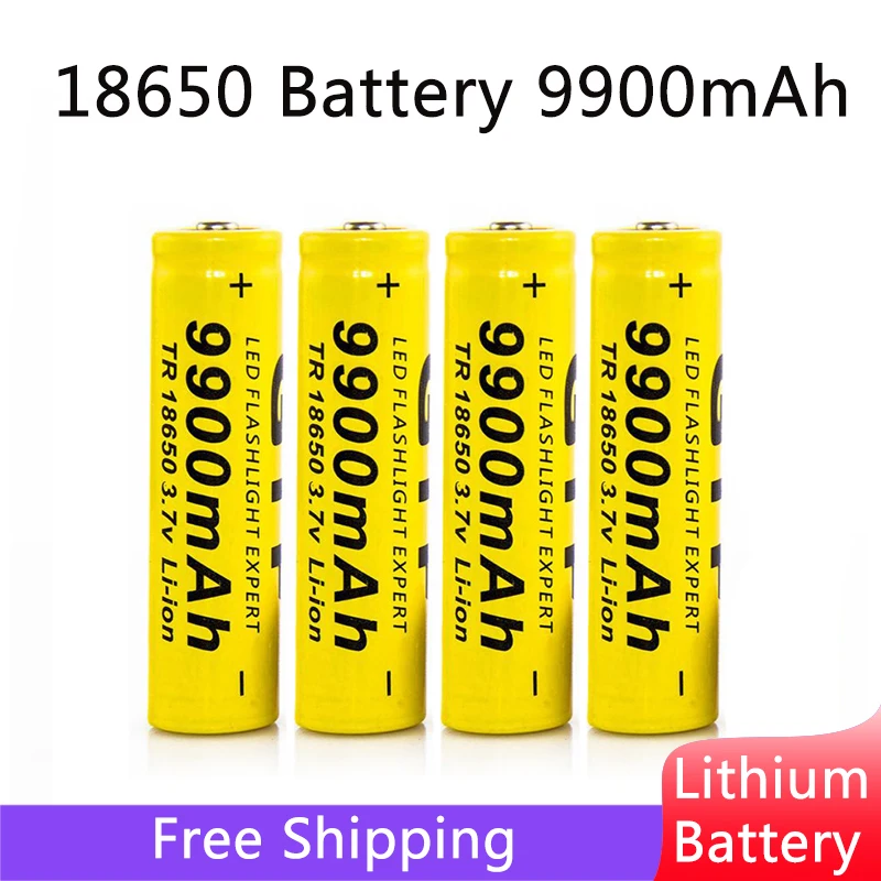 New 18650 battery 3.7V rechargeable Li-ion battery for Led flashlight ...