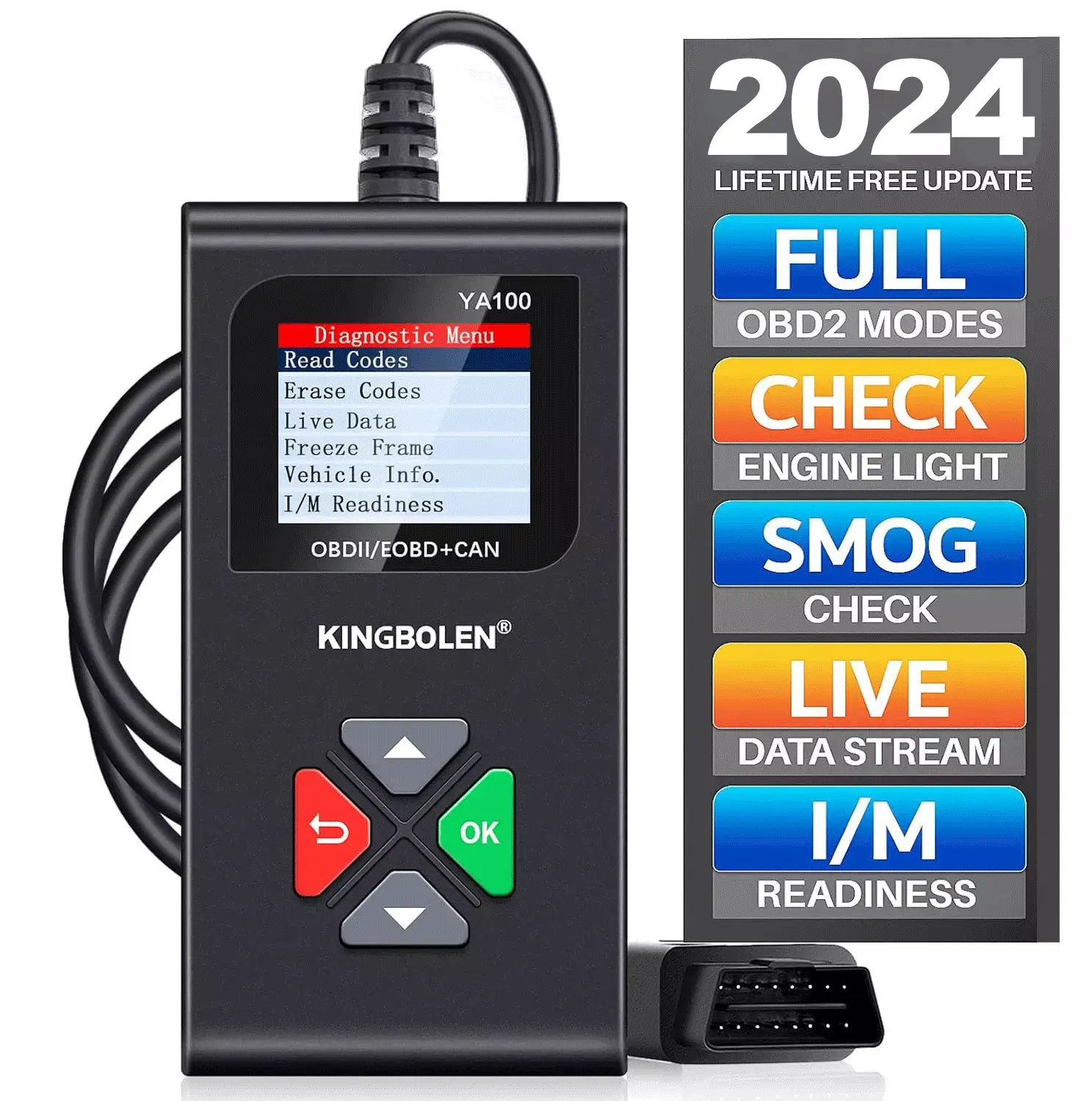 2024-KINGBOLEN-YA100-OBD2-Scanner-Auto-Diagnostic-Tools-OBDII-EOBD-Code-Reader-For-12V-Car ...