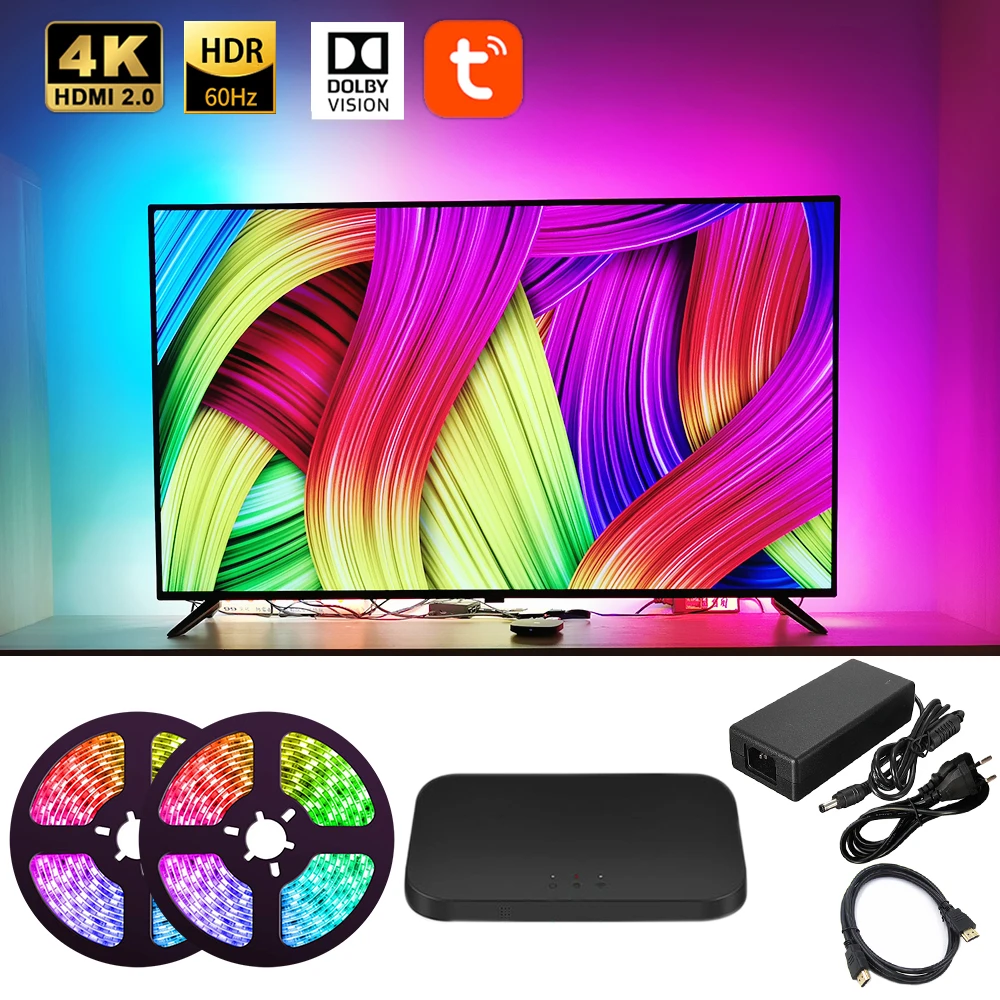 4K HDMI 2.0 Ambient TV PC Backlight Kit Led Strip Lights For HDMI ...