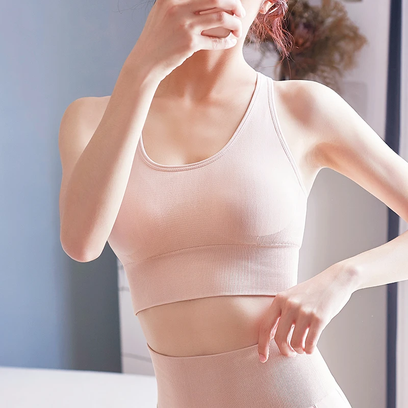 Breathable Sports Bra Anti-sweat Fitness Top Women Seamless Bra Shockproof Crop Top Push Up ...