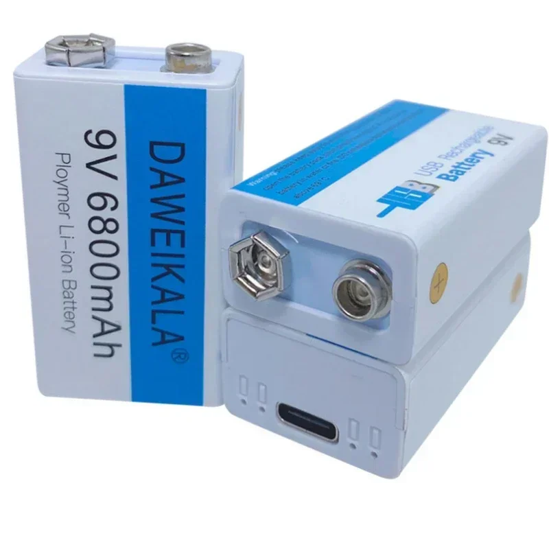 New9V-battery-6800mAh-li-ion-Rechargeable-battery-Micro-USB-Battery-9V ...