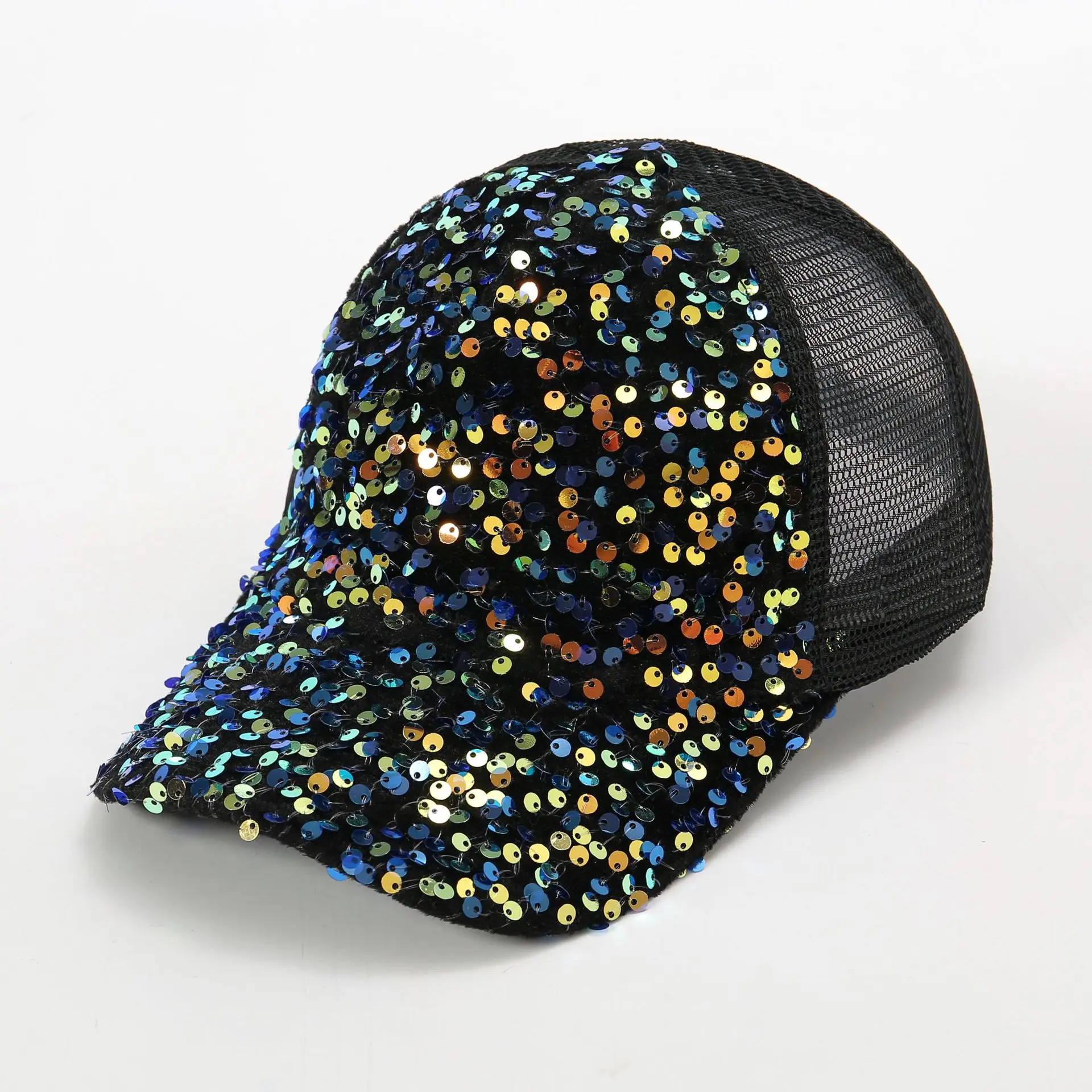 New-handmade-sequins-fashionable-screen-red-ins-small-baseball-cap ...
