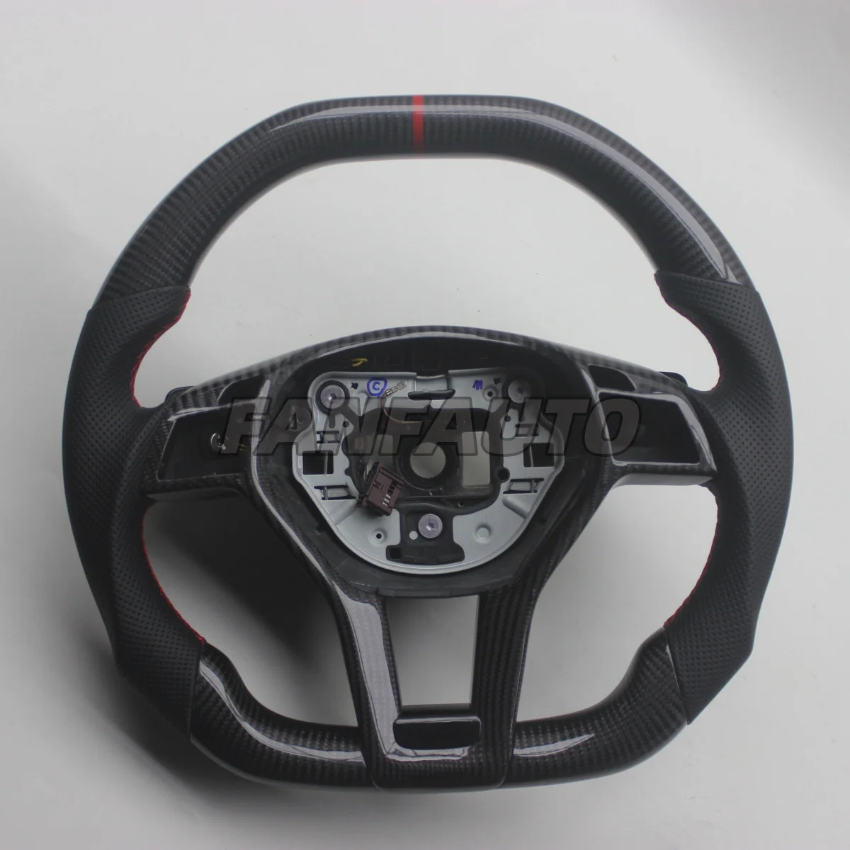 Replacement Real Carbon Fiber Steering Wheel with Leather for Benz W176 ...