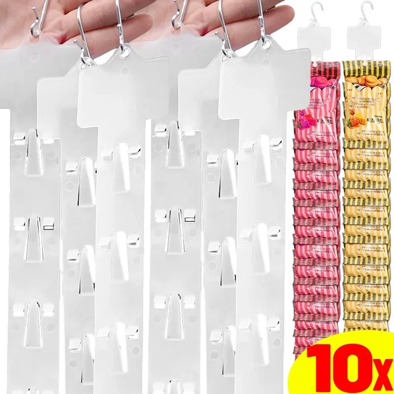 1/10pcs Plastic Snack Hanging Strips Store Snacks Display Hanger with ...