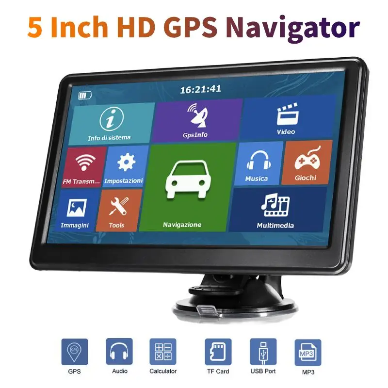 Navegador-GPS-para-coche-de-5-pulgadas-transmisor-FM-256MB-8G-pantalla ...