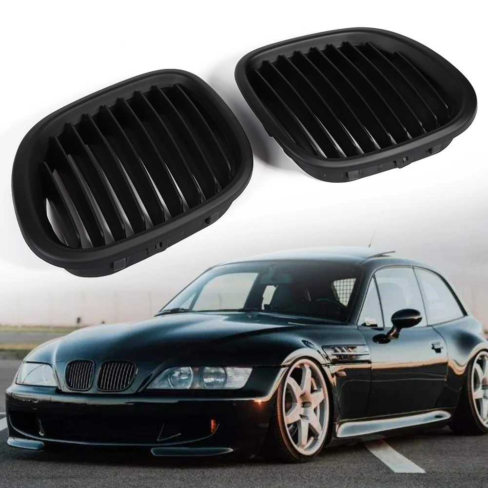 2pcs Front Insert Grille Trim Cover Single Slat Car Replacement Front ...