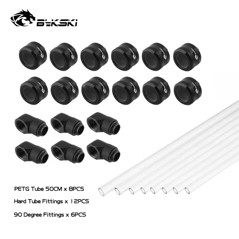 Bykski od16mm tubo duro montagem/tubo petg + 90 kit de grau rotativo sistema de resfriamento ...