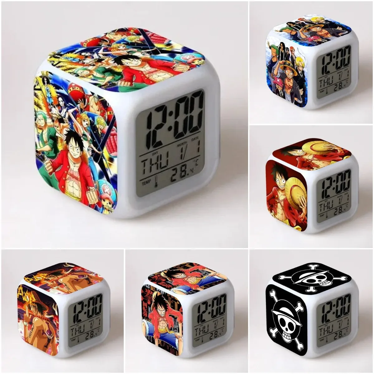 Nime-One-Piece-Luffy-LED-Alarm-Clocks-Roronoa-Zoro-Ace-Chopper-Nami ...