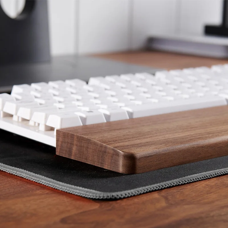 Walnut-Wooden-Mechanical-Keyboard-Wrist-Rest-Solid-Wood-Hand-Rest-Desk ...
