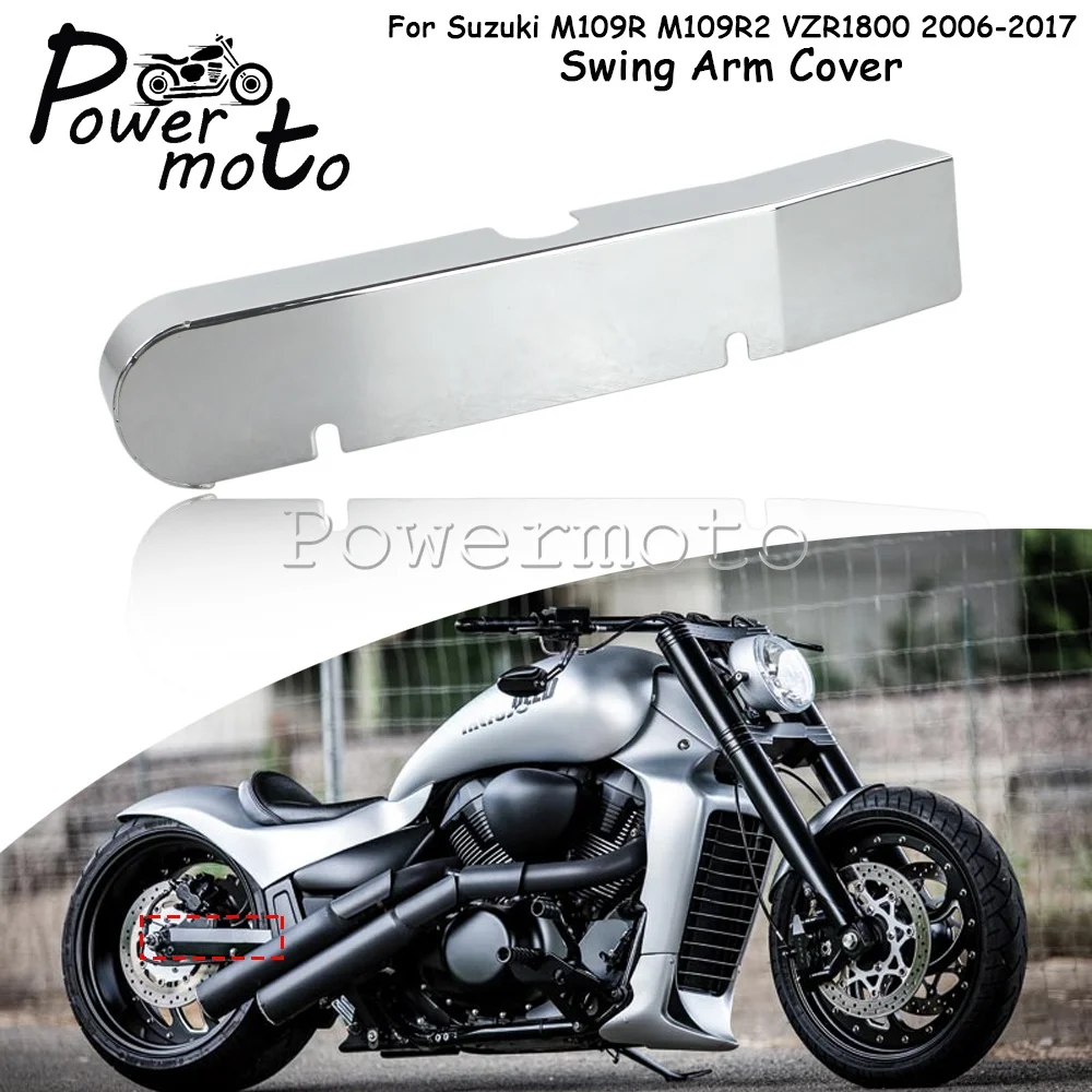 Motorcycle Chrome Steel Side Swing Arm Cover Chain Gurad Protector ...