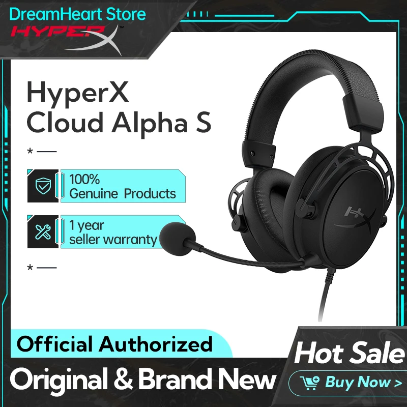 Original Hyperx Nuvem Alpha S Gaming Headset E-sports Fone De Ouvido Com Um Microfone Fones De ...
