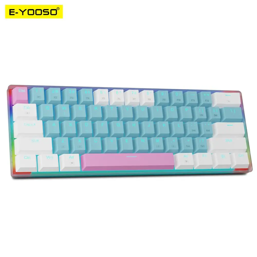 E-YOOSO-Z11T-USB-Wired-Mechanical-Gaming-Keyboard-Blue-Red-Switch-61 ...