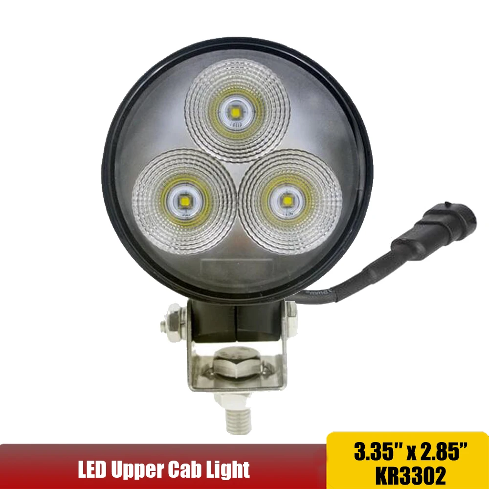 Combine LED Upper Cab Light 3" Inch Round 30W Tractor Lamps W/Swivel ...