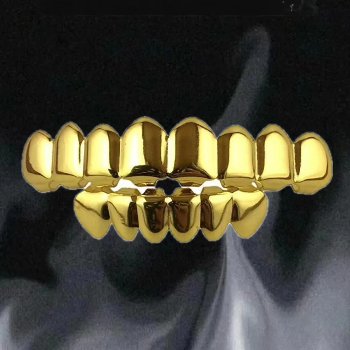 YOUNGX-Hip-Hop-8-6-Glossy-Teeth-Grillz-Fashion-14K-Gold-Plated-Top ...