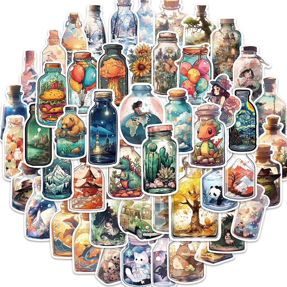 10/30/50PCS INS Style Bottle World Cartoon Stickers bagagli Skateboard ...