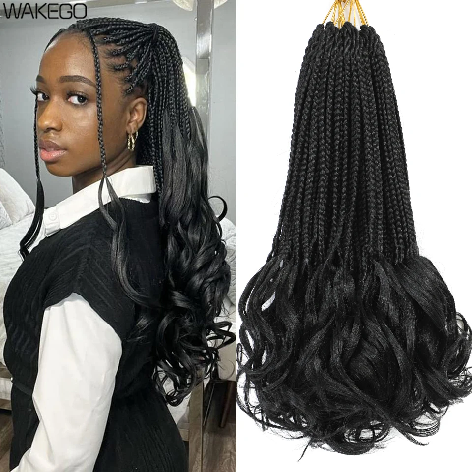 Wakego trenzas trenzadas de ganchillo para mujer, extensiones de ...