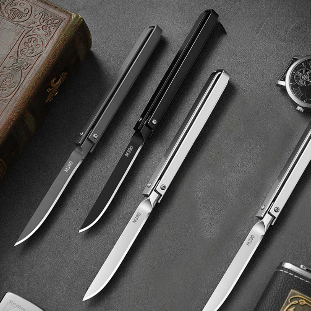 NEW-M390-Blade-Stainless-Steel-Handle-Knife-Outdoor-EDC-Portable ...
