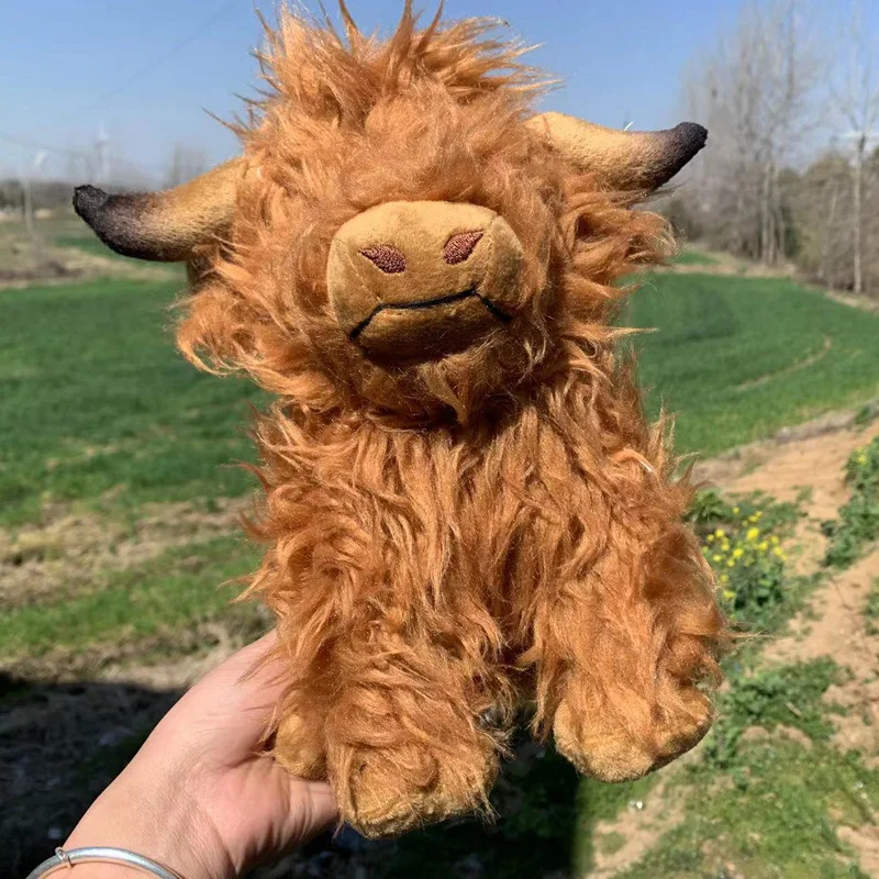 25CM-Simulation-Highland-Cow-Plush-Animal-Doll-Soft-Stuffed-Wild-Yak ...