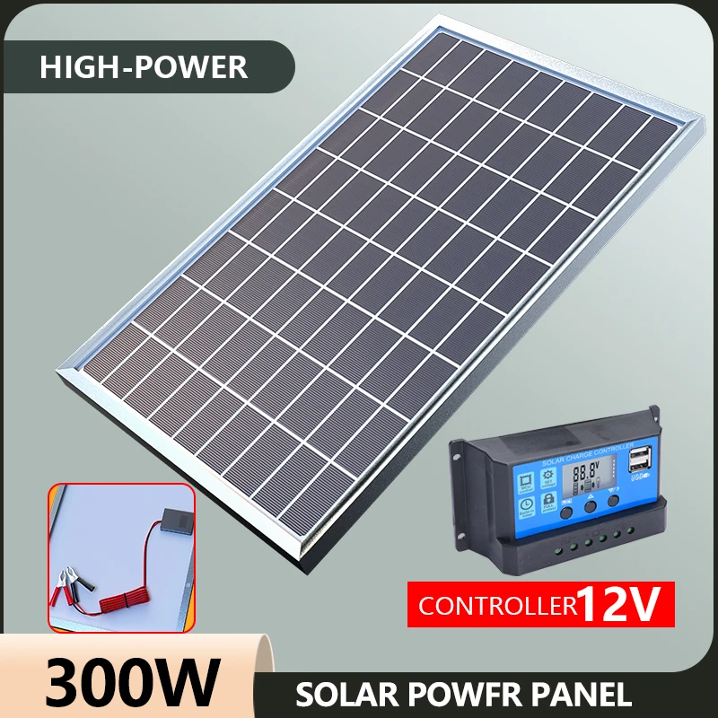 300W-Solar-Panel-Kit-Complete12V-Polycrystalline-Power-Portable-Outdoor ...