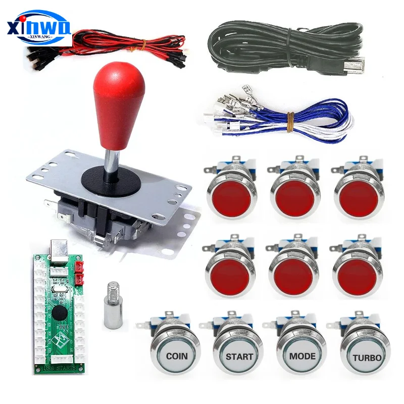 Player-Kit-Arcade-Game-Diy-Set-Machine-Light-Push-Button-Usb-PC ...