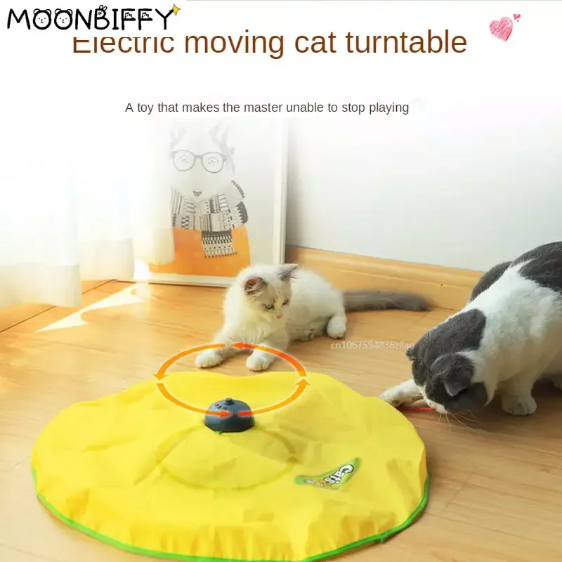 Funny-Cat-Toys-Electric-Cat-Turntable-Cat-Toy-Automatic-Funny-Cat-Stick ...