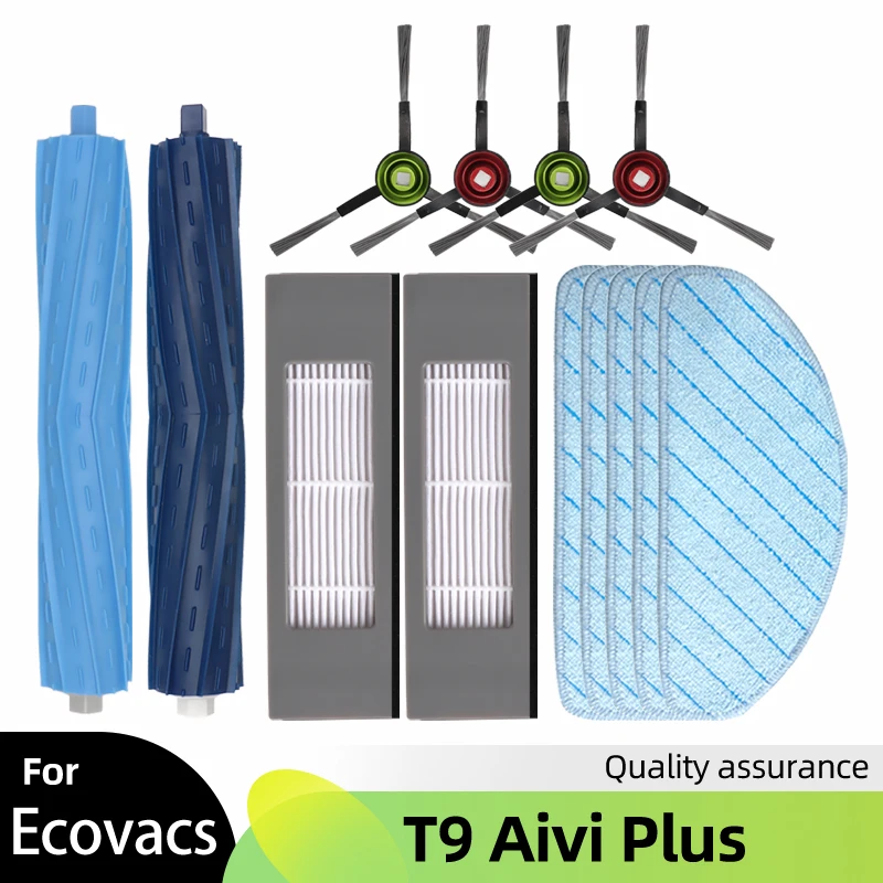 For-Ecovacs-Debot-T9-Aivi-Plus-Main-Side-Brush-Hepa-Filter-Mop-Cloths ...