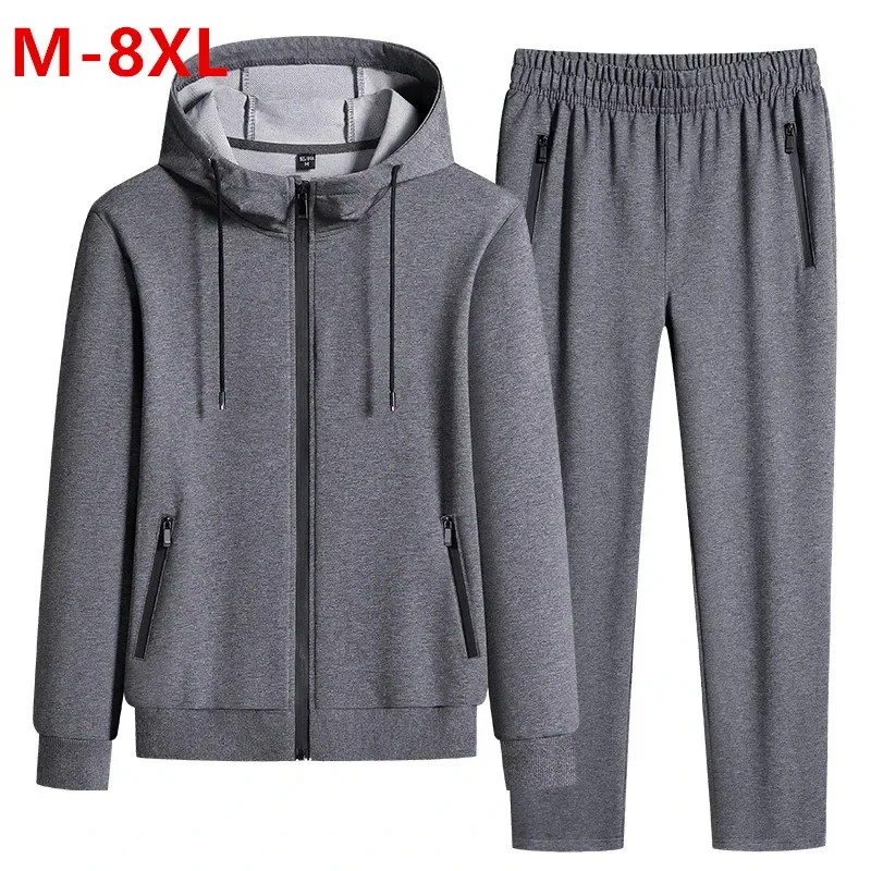 Plus Size tracksuits Men Sportswear Sets New Spring Autumn Clothing ...