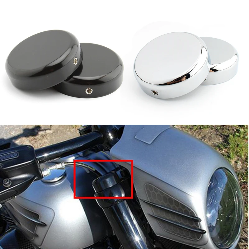 Motorcycle-Upper-Fork-Cap-Cover-Aluminum-For-Harley-Davidson-Softail ...