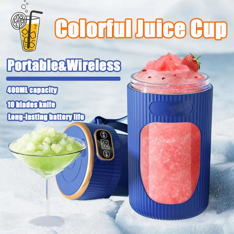 Electric Juicer 10 Blades Portable Blender LED Digital Display Small ...