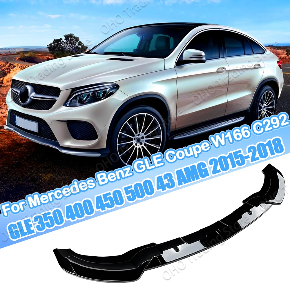 For-Mercedes-Benz-GLE-W166-C292-Coupe-Front-Bumper-Lip-Body-Kit-Spoiler ...
