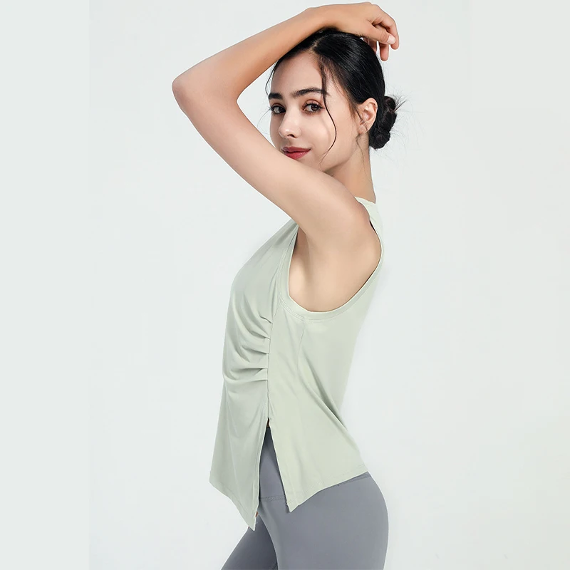 Fitness-Yoga-Women-s-Sports-Tank-Top-with-Side-Slits-Sleeveless-Top ...