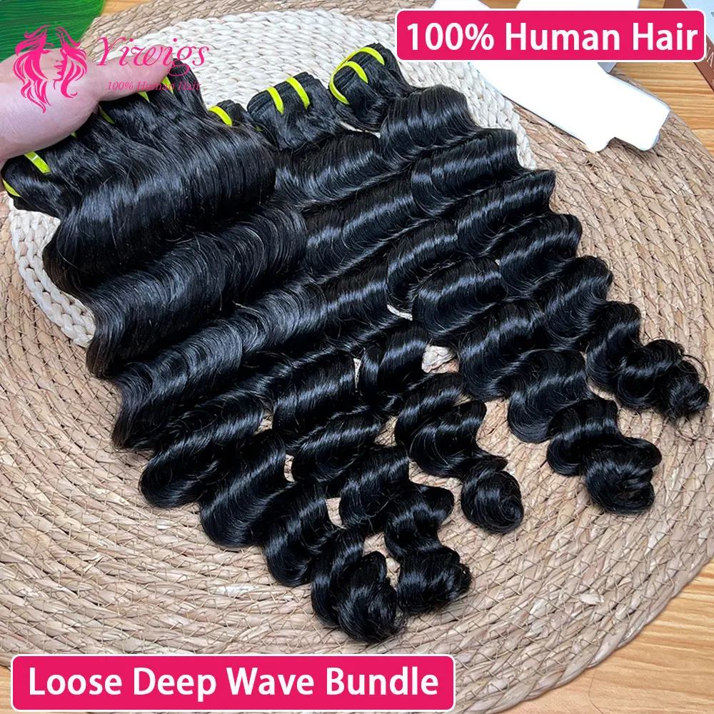 30 Inch Human Hair Bundles Loose Deep Wave Bundles Raw Hair Weave ...