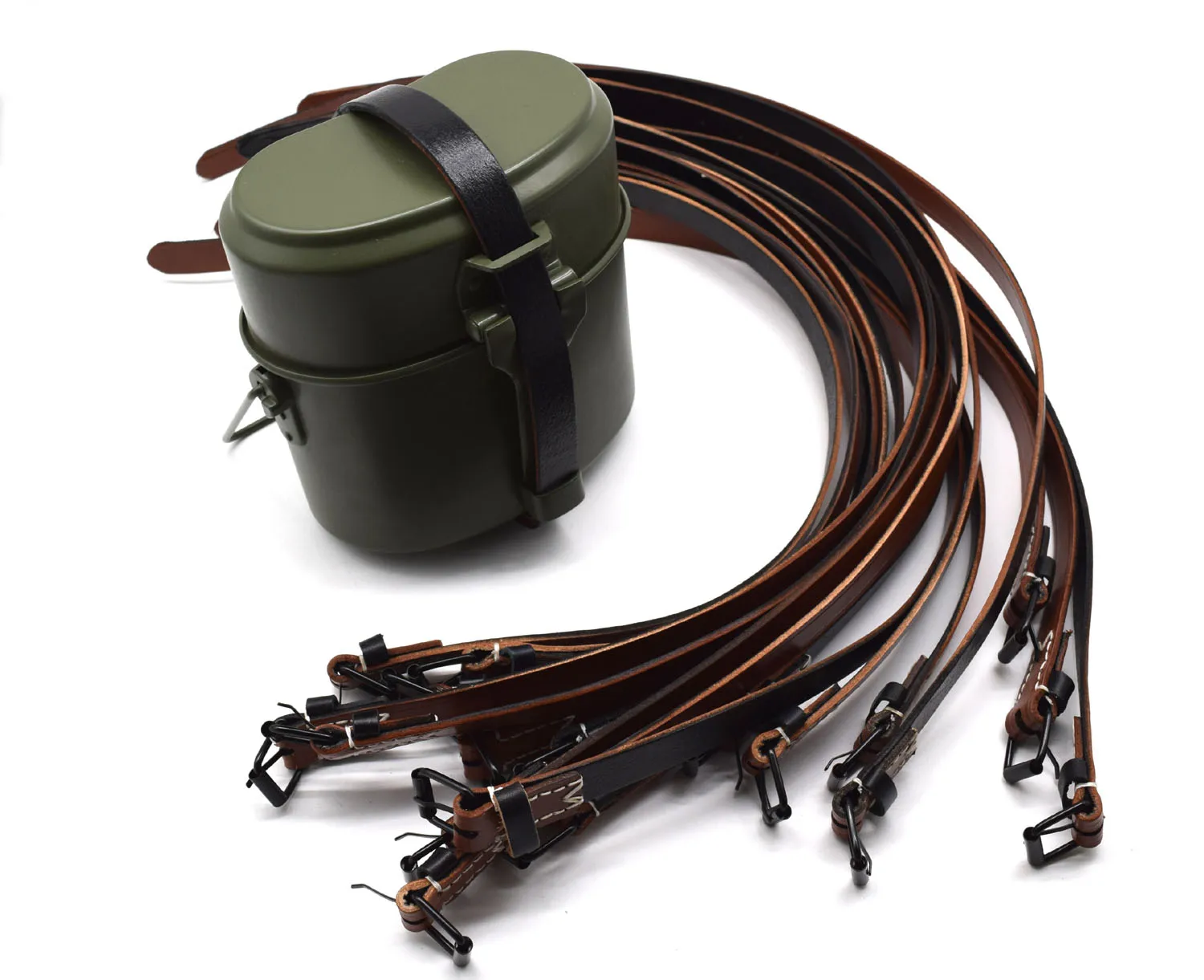 Cosplay German Army Field M31 Mess Tin Sling Canteen Leather Carry ...
