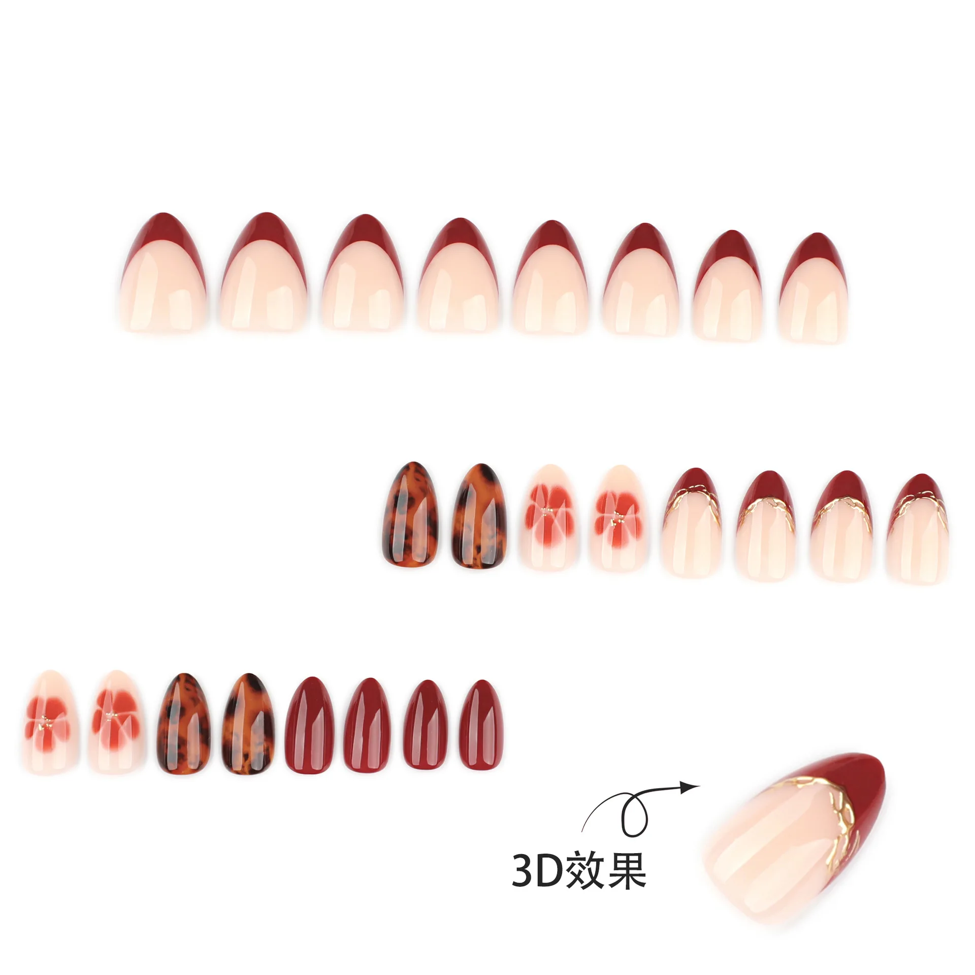 Накладные ногти лепестковые цветы 24 шт | AliExpress