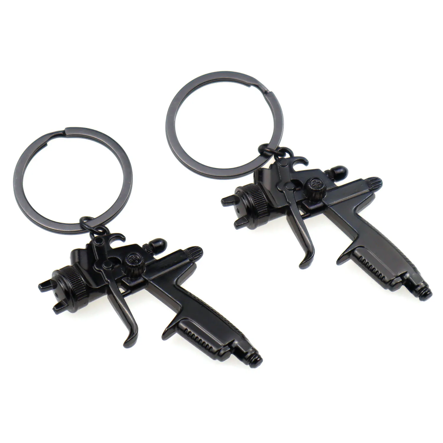 2 Pack - Spray Paint Gun Metal Key Chain Ring Pendant Keychain ...