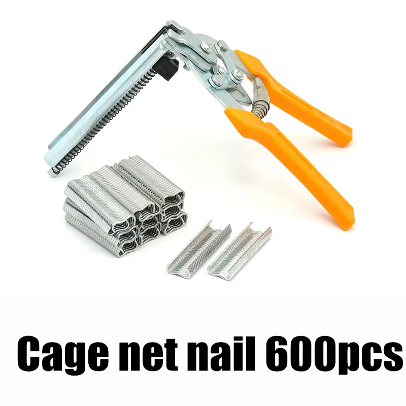 Hog-Ring-Plier-Tool-with-600Pcs-M-Clips-Staples-Chicken-Mesh-Cage-Wire ...
