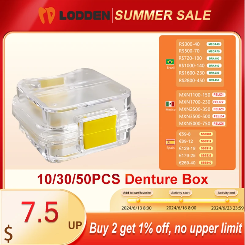 10-30-50pcs-Denture-Storage-Box-With-Transparent-Flexible-Film-Dentist ...