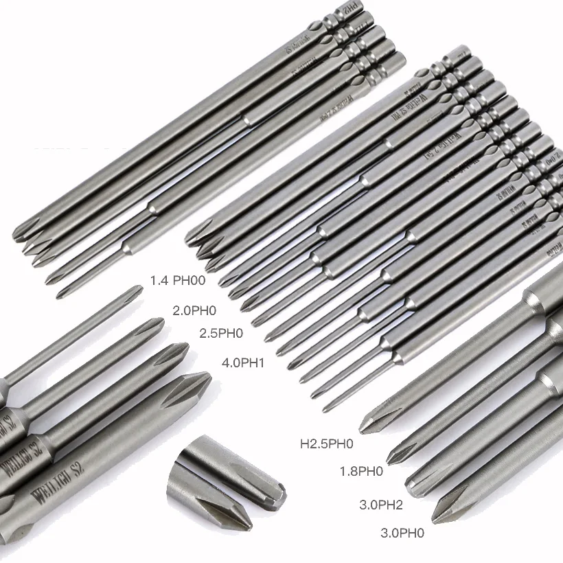 800 4MM Shank Electric Screwdriver Bit Set Magnetic Phillips Cross PH00 ...