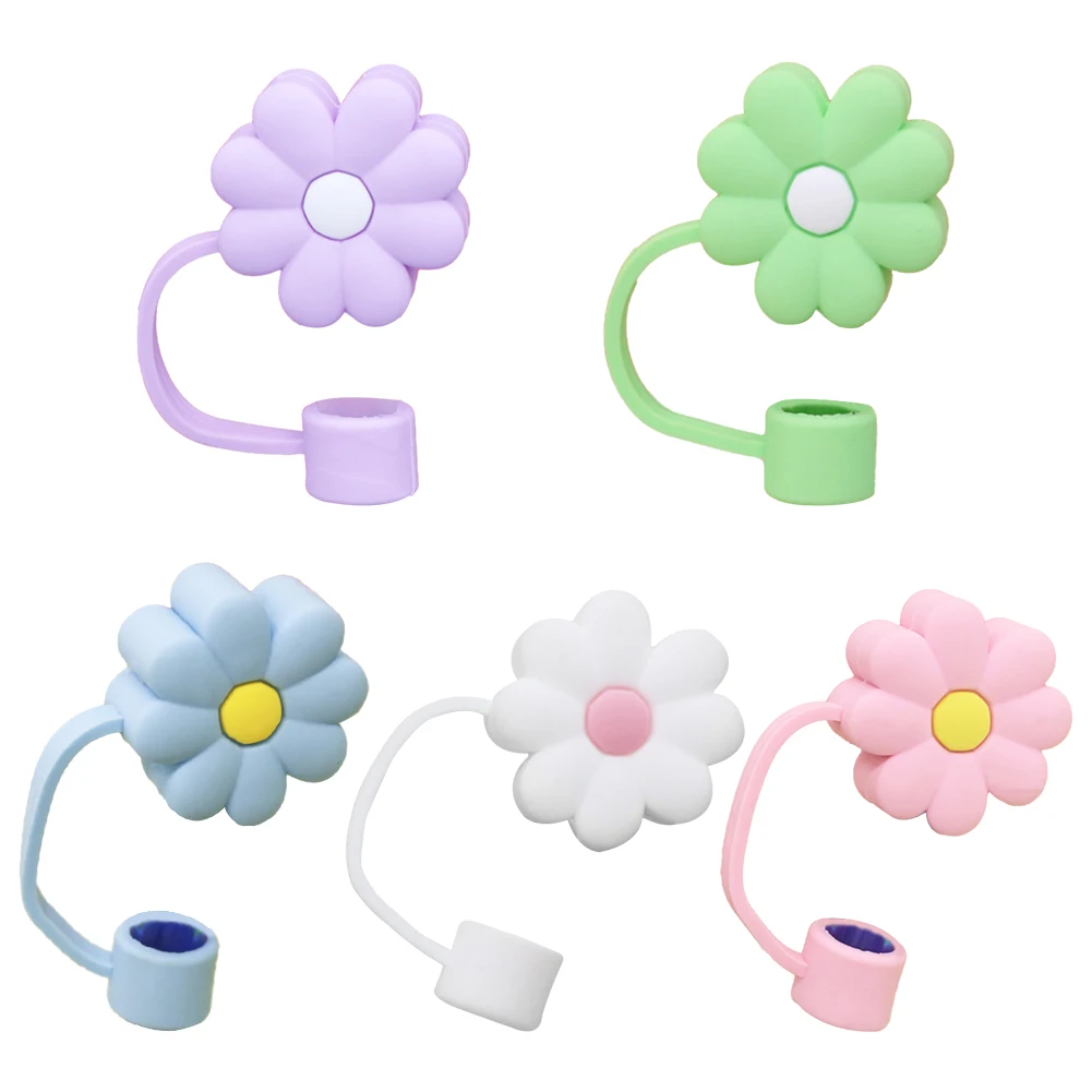 10-Mm-Straw-Cover-Silicone-Straw-Covers-Cap-Cup-Accessories-5-Pcs-Cute ...