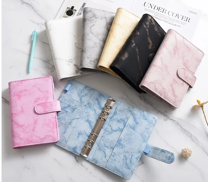 Leather-DIY-Binder-Notebook-Cover-Diary-A5-A6-White-Black-Color-Paper ...