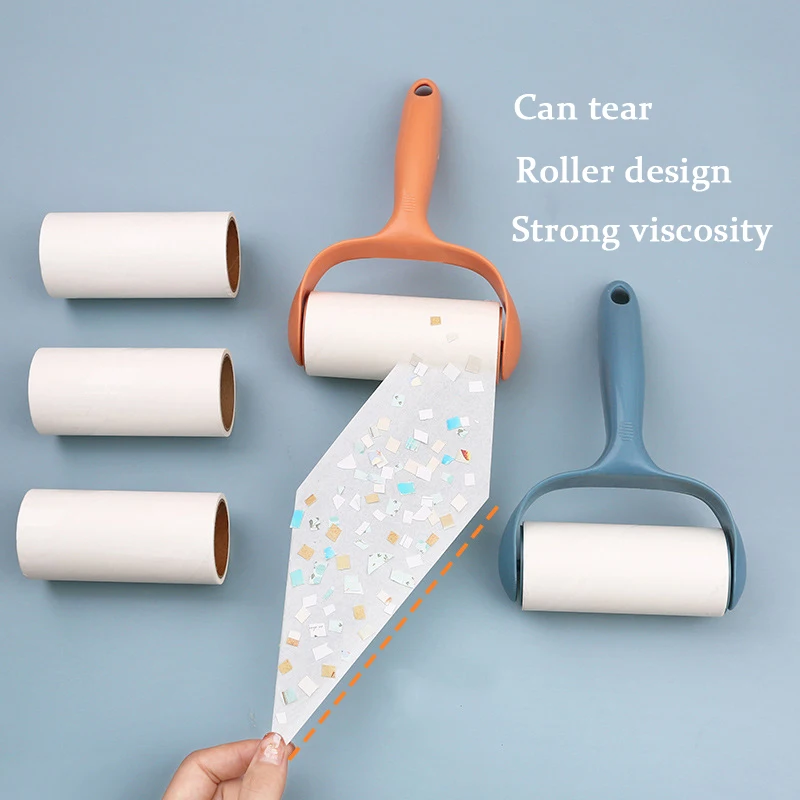 Tearable Roll Paper Sticky Roller Dust Wiper Pet Hair Clothes Carpet ...