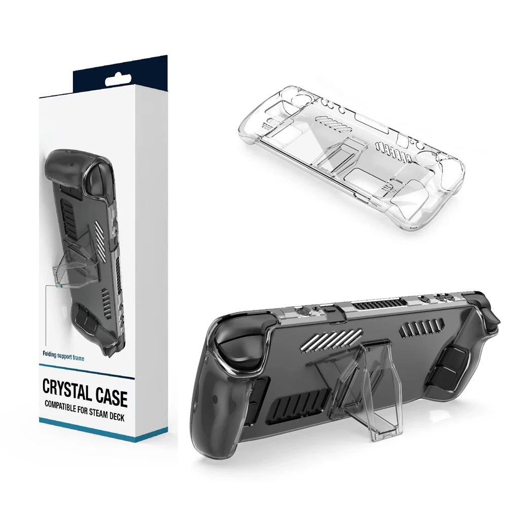 Transparent-PC-Protective-Case-for-Steam-Deck-Clear-Cover-with-Stand ...